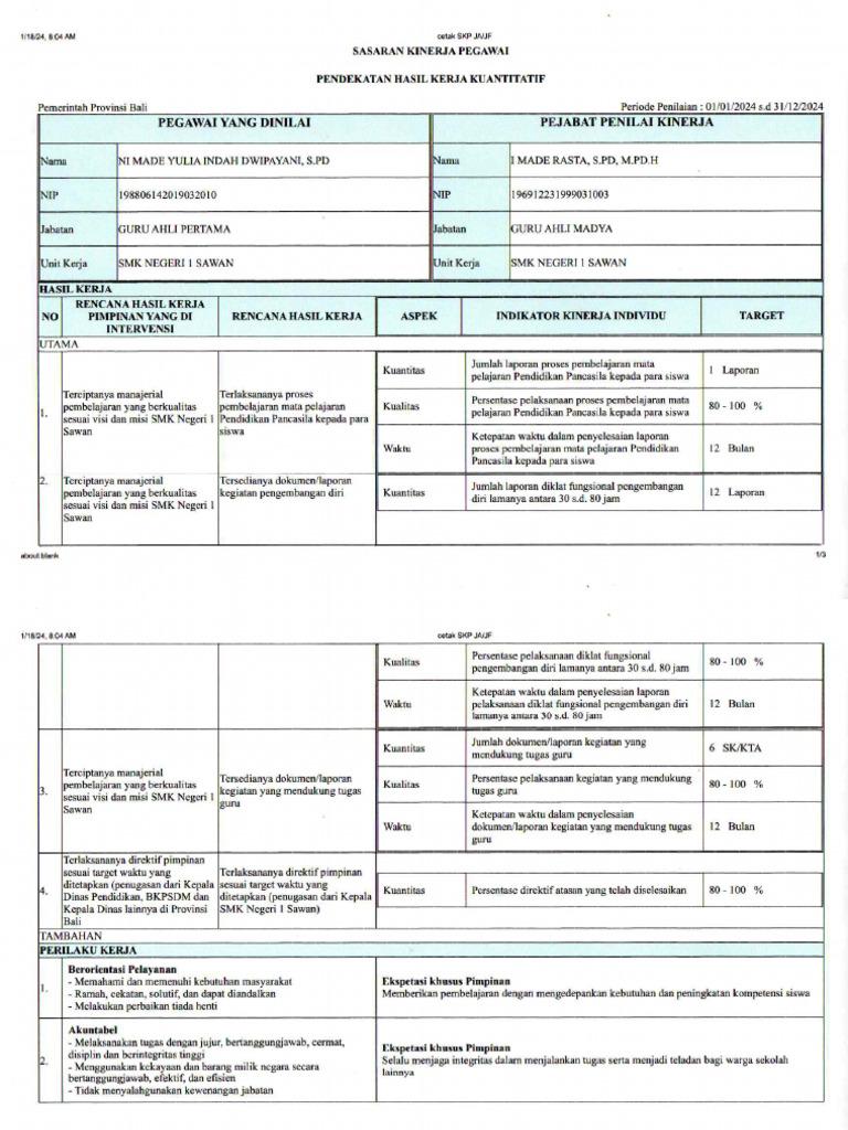 SKP - Ni Made Yulia Indah Dwipayani, S.Pd. | PDF