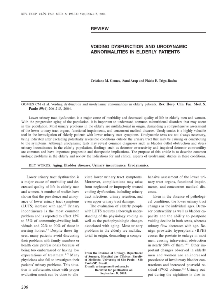 Voiding Dysfunction and Urodynamic | PDF | Urinary Incontinence | Urination