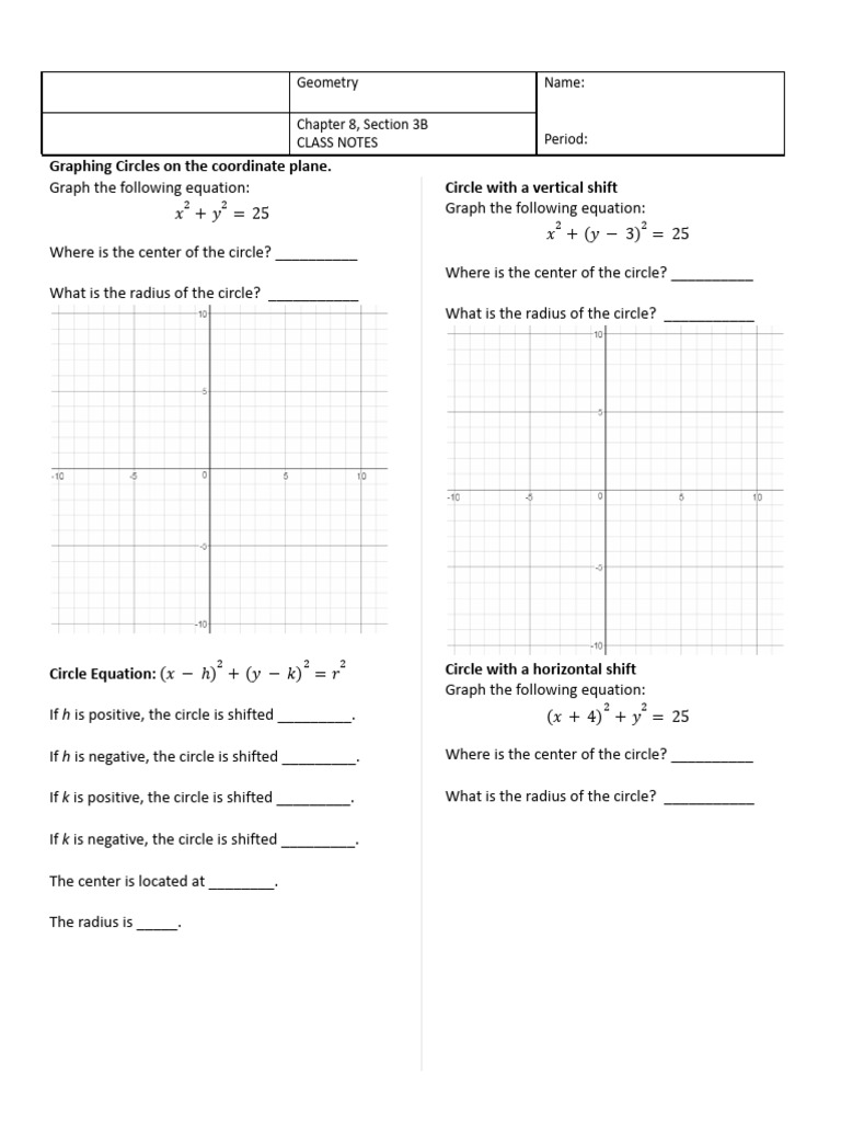 Graphing Circle Equations | PDF
