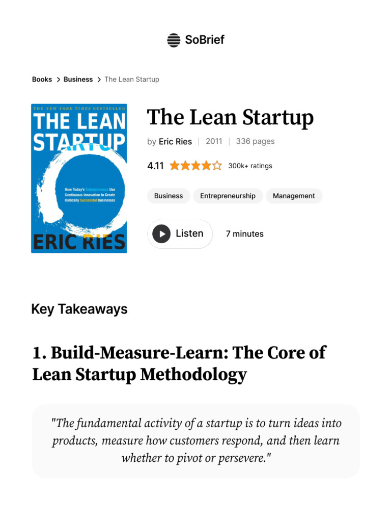 the-lean-startup | PDF | Lean Startup | Startup Company