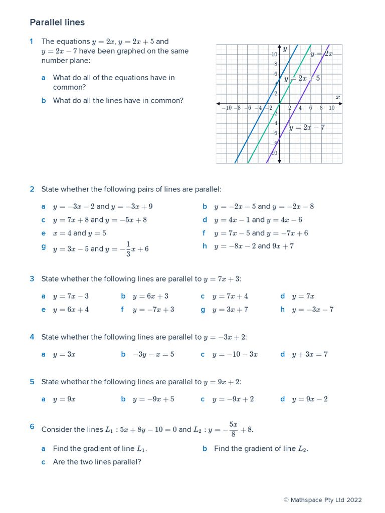 13.17 Parallel Lines - Worksheet | PDF | Mathematics | Mathematical Objects