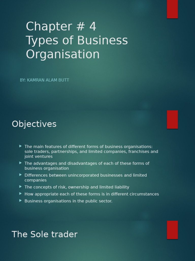 Chapter # 4 Types of Businesses | PDF | Franchising | Partnership