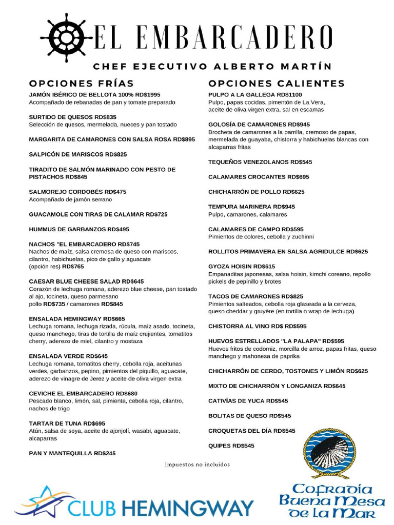 Menu El Embarcadero | PDF