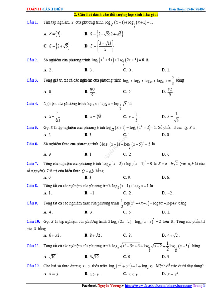 Bai 4 Phuong Trinh Mu Logarit CH TN1 | PDF