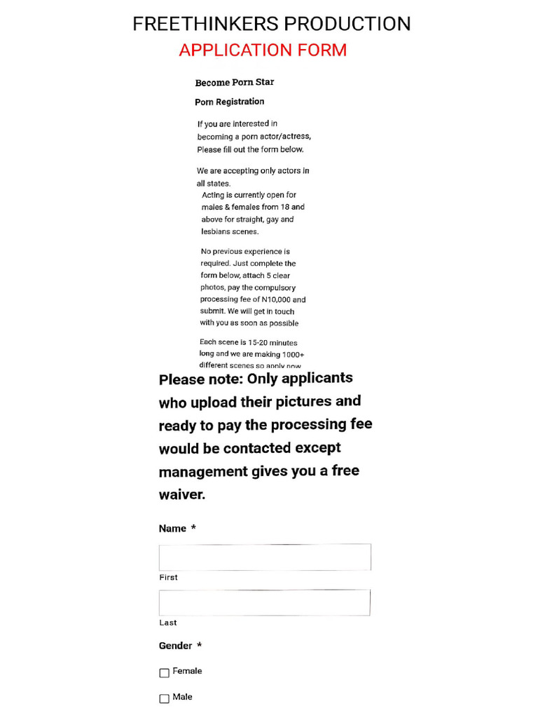 Castedraw Production Registration Form | PDF