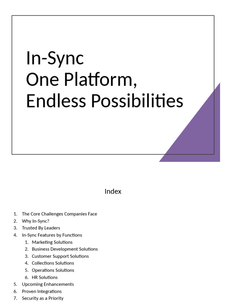 In-Sync_Presentation_V4 811 | PDF | Automation | Interactive Voice Response