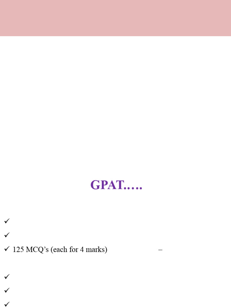 GPAT Orientation 2018 PHP | PDF | Pharmacology