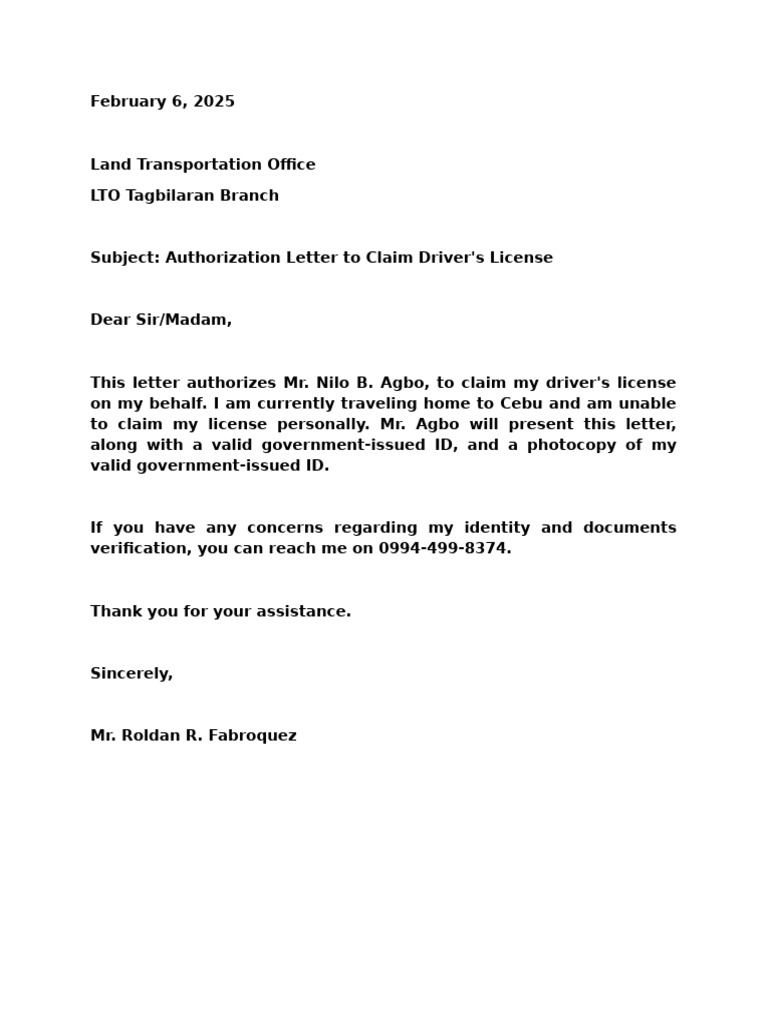 Authorize Letter | PDF