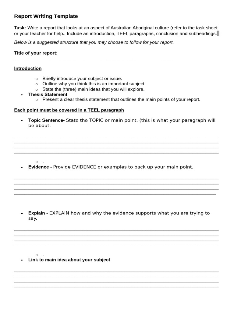 Report Writing Template | PDF
