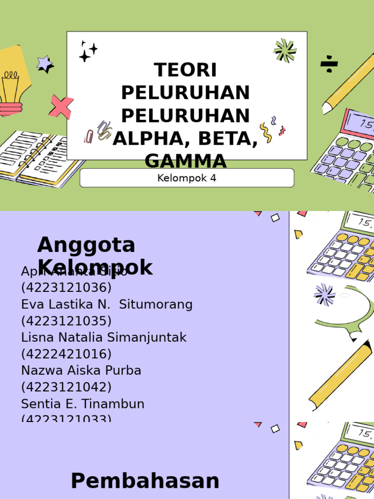 Kel. 4 Teori Peluruhan Peluruhan Alpha, Beta, Gamma | PDF