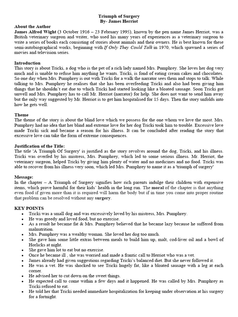 Notes Triumph of Surgery Notes and Practice Questions | PDF