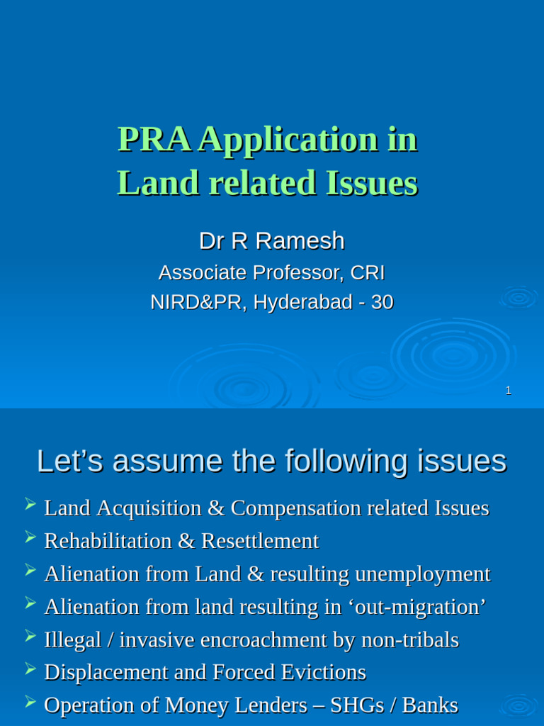 5.PRA in Tribal Land Issues | PDF | Data