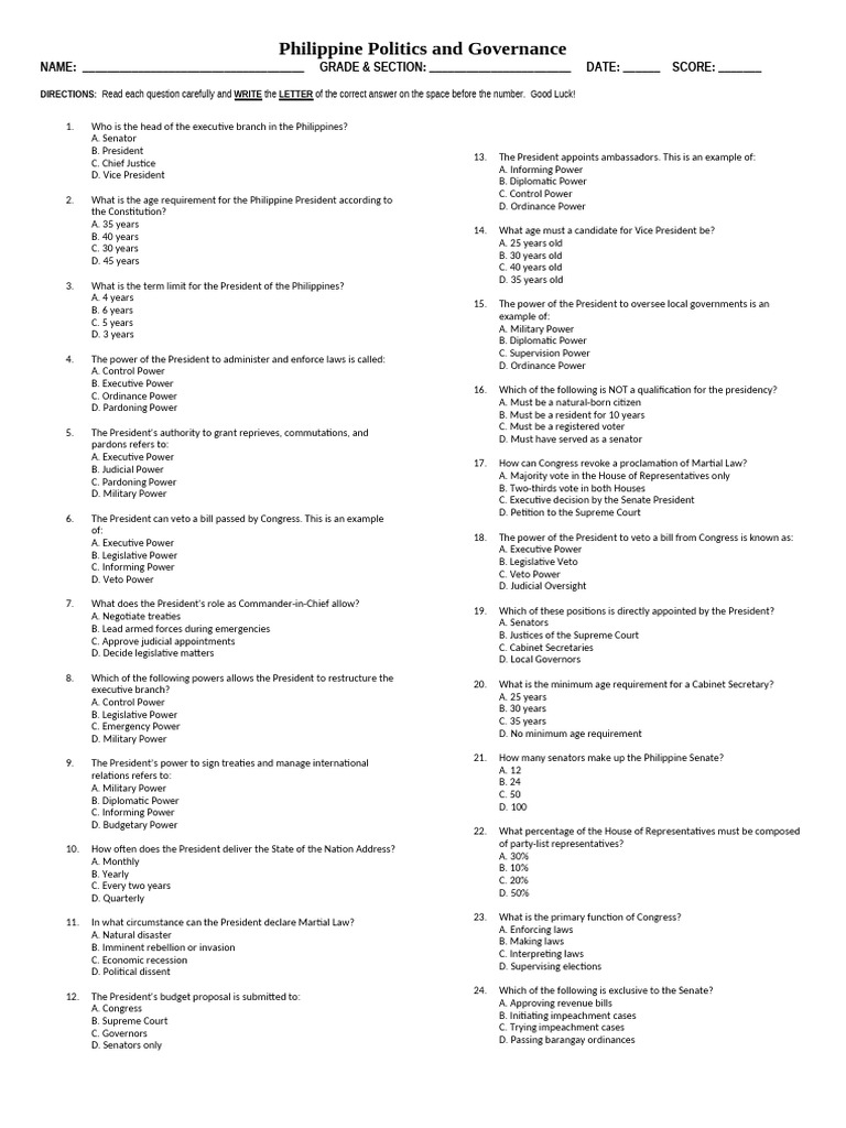 PPG Summative 2024 Lesson 8-10 | PDF | President Of The Philippines ...