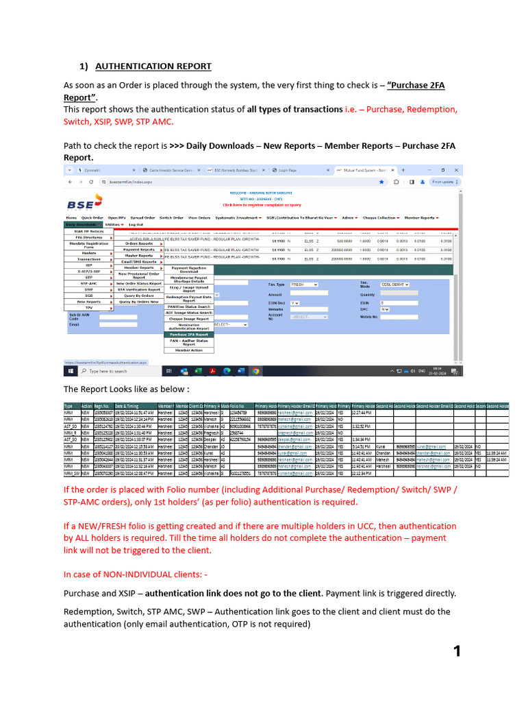 BSE 2FA and Transaction Reports Guide | PDF | Cyberspace | Computing