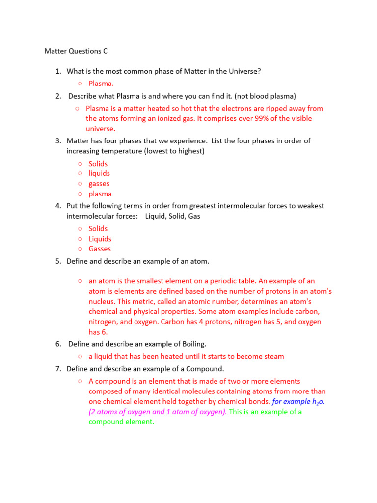 Trinity Bell Matter Questions C | PDF