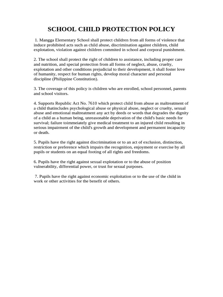 School Child Protection Policy | PDF