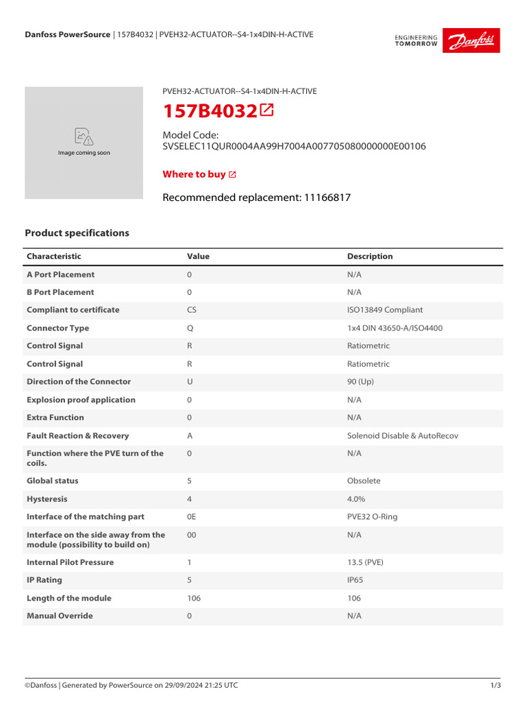 Danfoss-product-157B4032 Details-2024-Sep-29 | PDF | Electricity ...