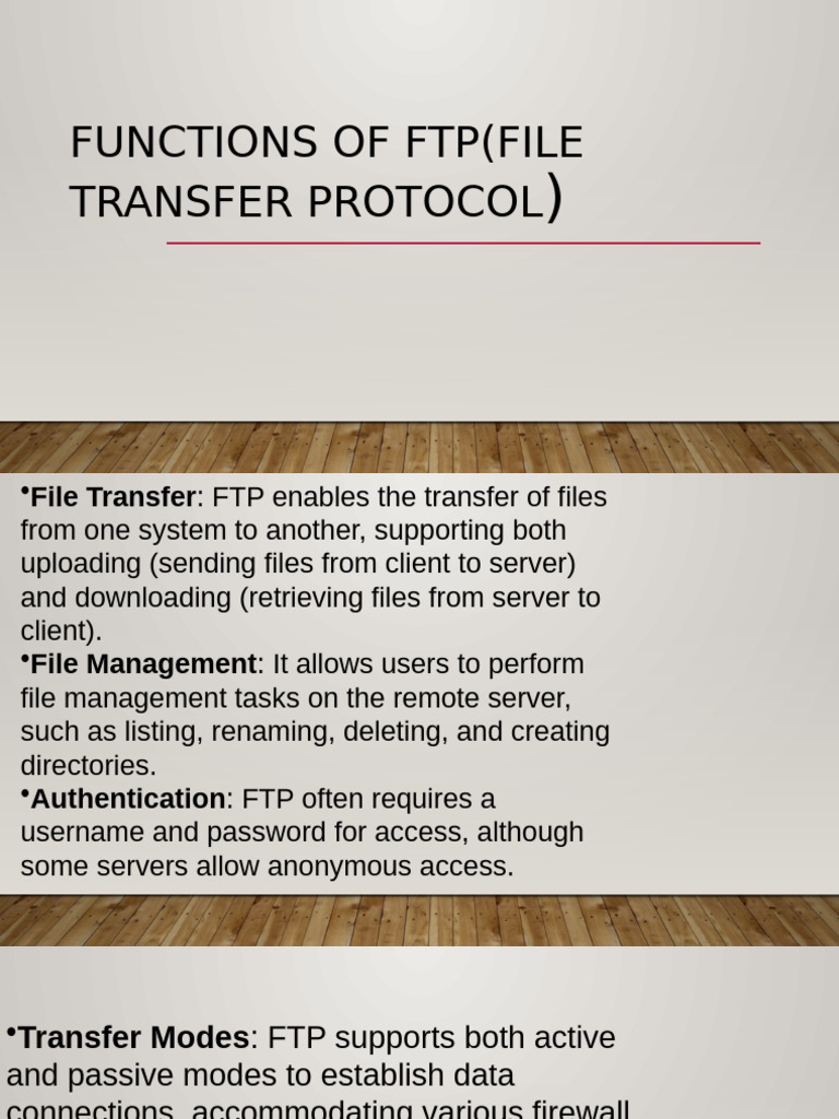 Functions of Ftp (File Transfer Protocol) | PDF