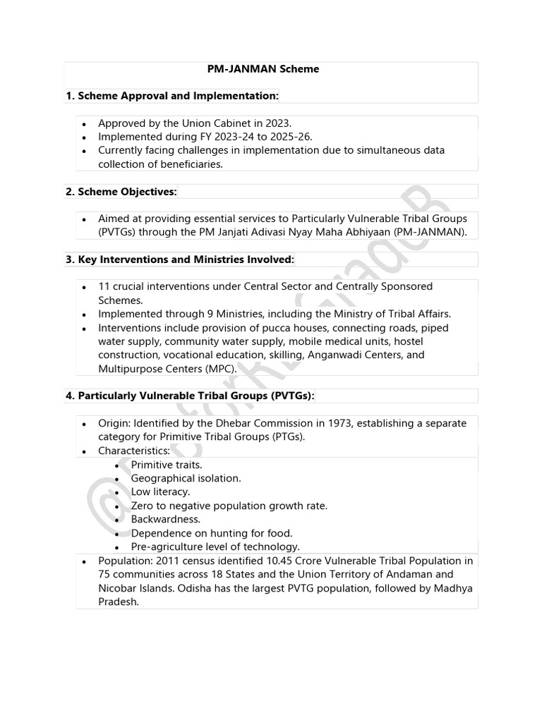 PM-JANMAN Scheme | PDF