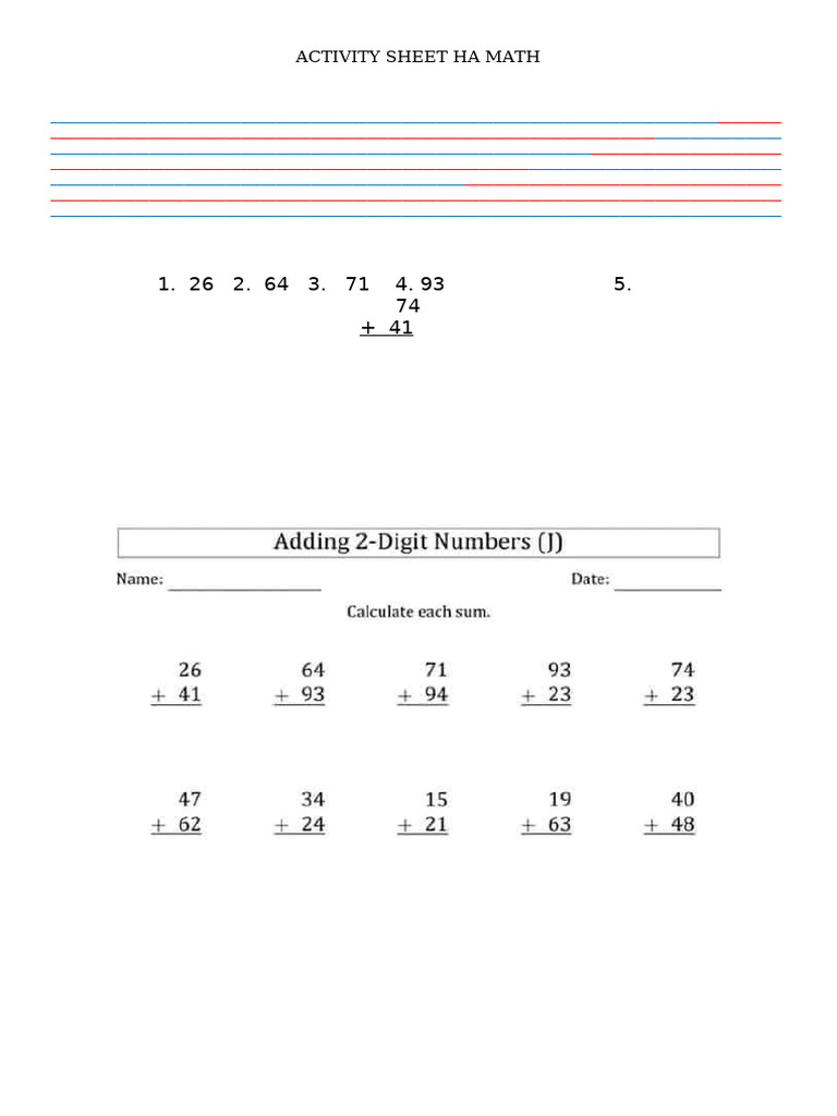 ACTIVITY SHEET HA MATH | PDF