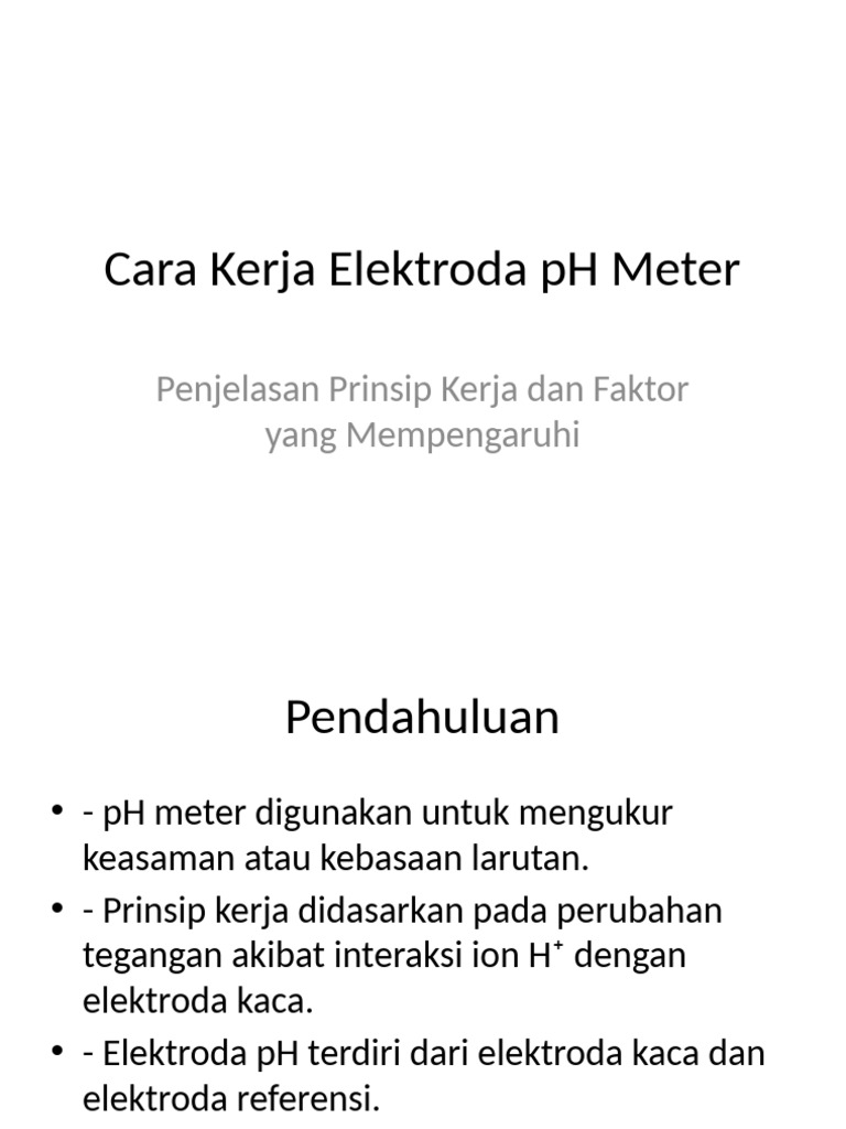Presentasi Cara Kerja PH Meter | PDF