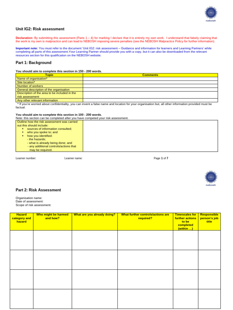 Ig2 Forms Electronic Submission v5.1 | PDF | Risk | Hazards