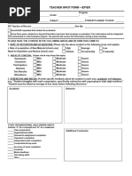 Parent IEP Input Form | PDF