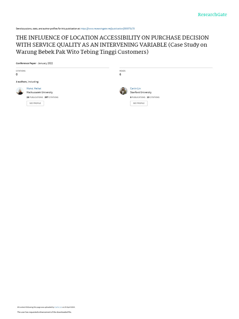 Location Accessibility and Purchase Decisions | PDF | Marketing ...