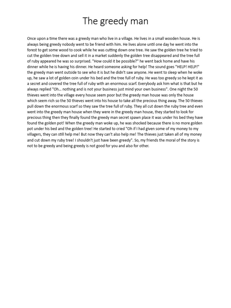 The Greedy Man's Downfall | PDF