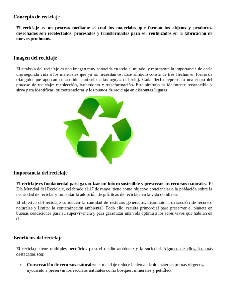 Informacion de Reciclar | PDF | Reciclaje | Residuos