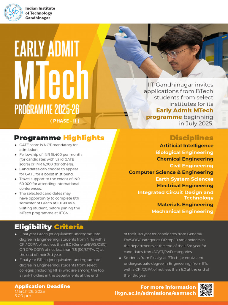 Early Admit MTech Programme Changes 2025 | PDF | Engineering | Higher ...