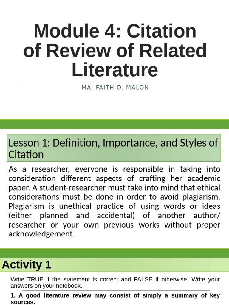 ppt-Q3-Module 3.3 Citation of Review of Related Literature | PDF ...
