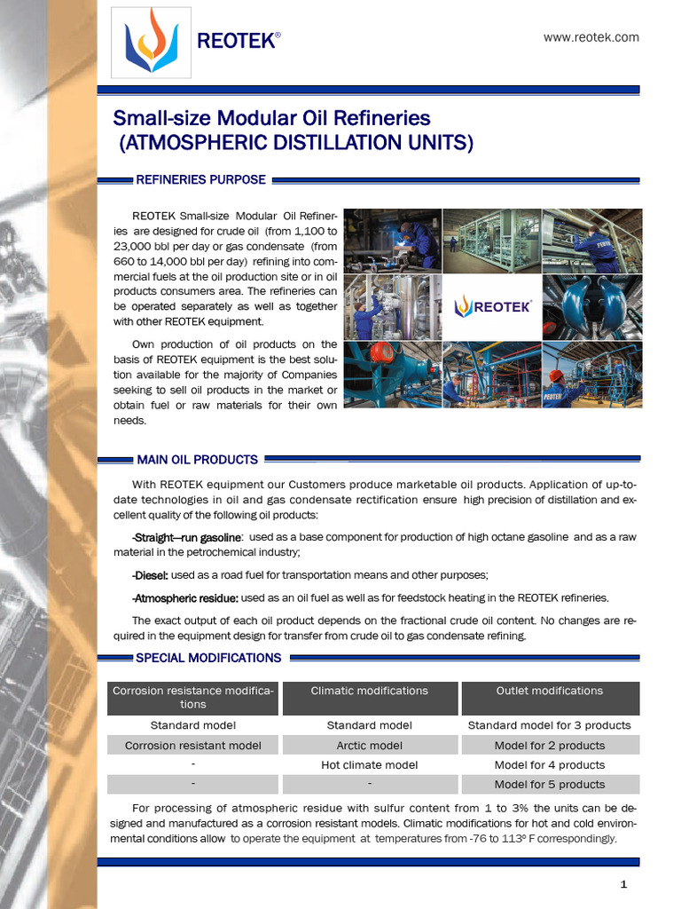 Refineries Purpose: Reotek | PDF | Oil Refinery | Petroleum