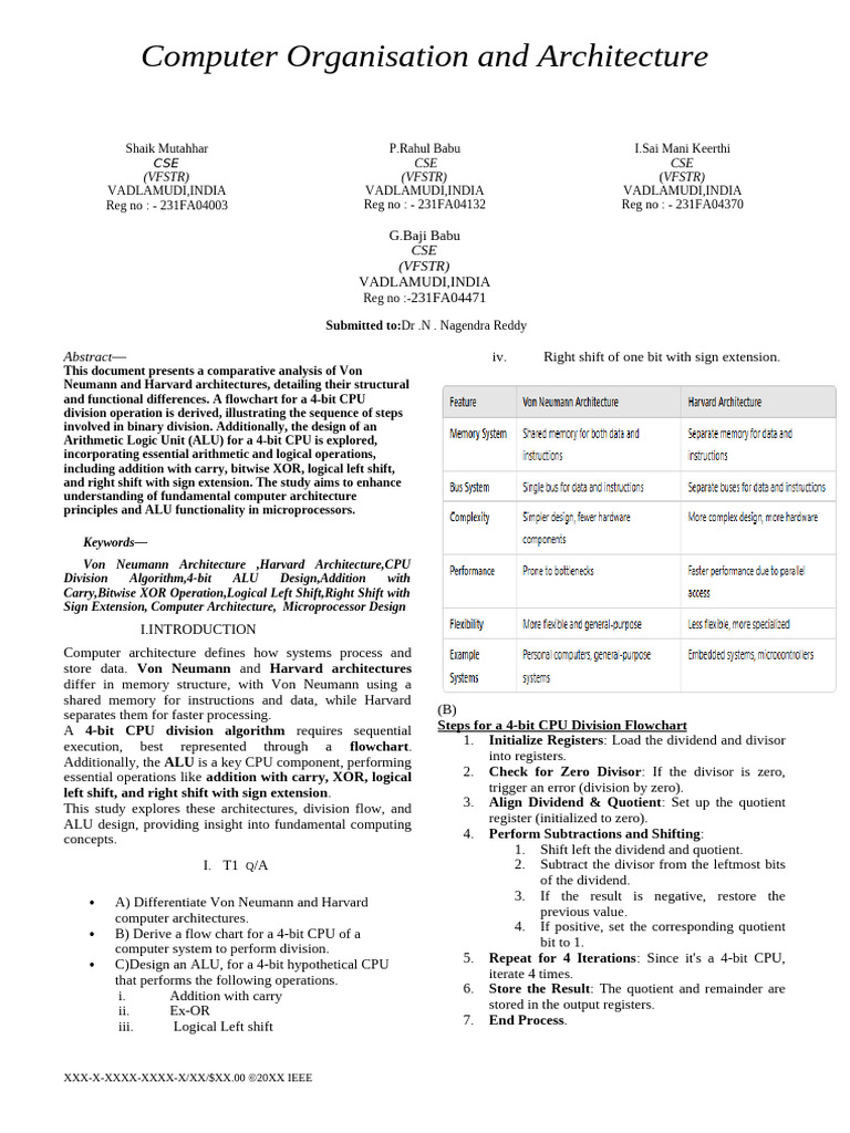 Computer Architecture: ALU & CPU Design | PDF | Central Processing Unit | Digital Electronics