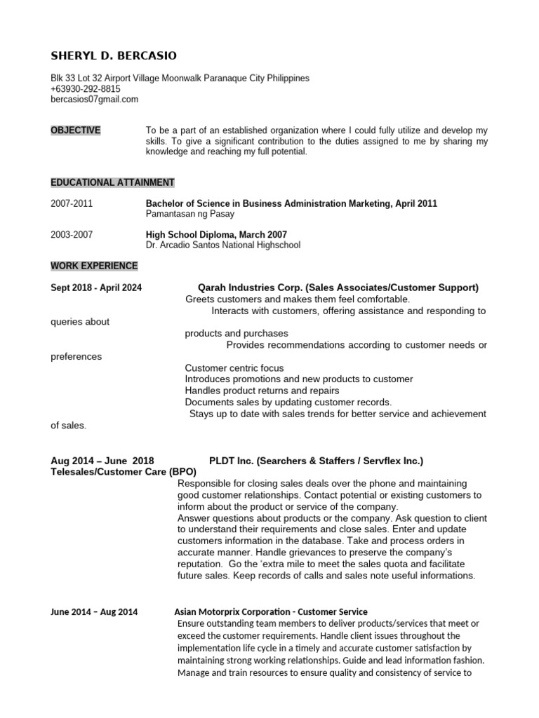 Sb Resume Updated 2024 | PDF | Computing