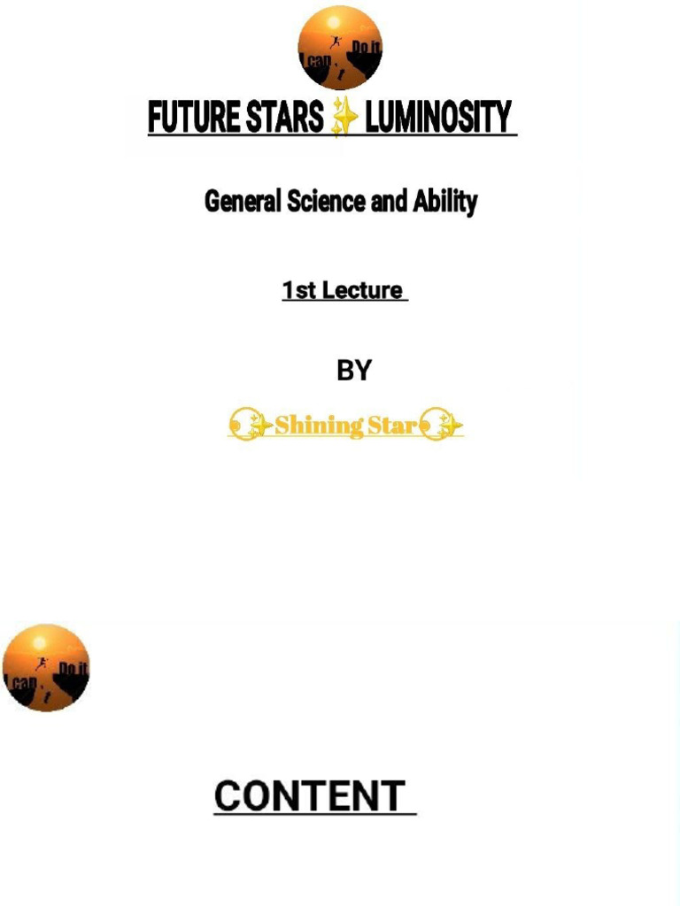 CSS General Science and Ability 1ST Lecture. | PDF