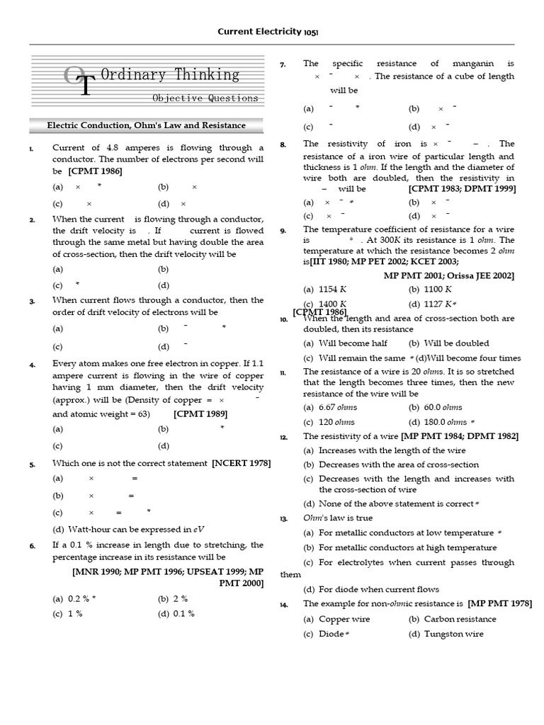 Ch-3 Assignment-CE | PDF | Electrical Resistivity And Conductivity | Electric Current