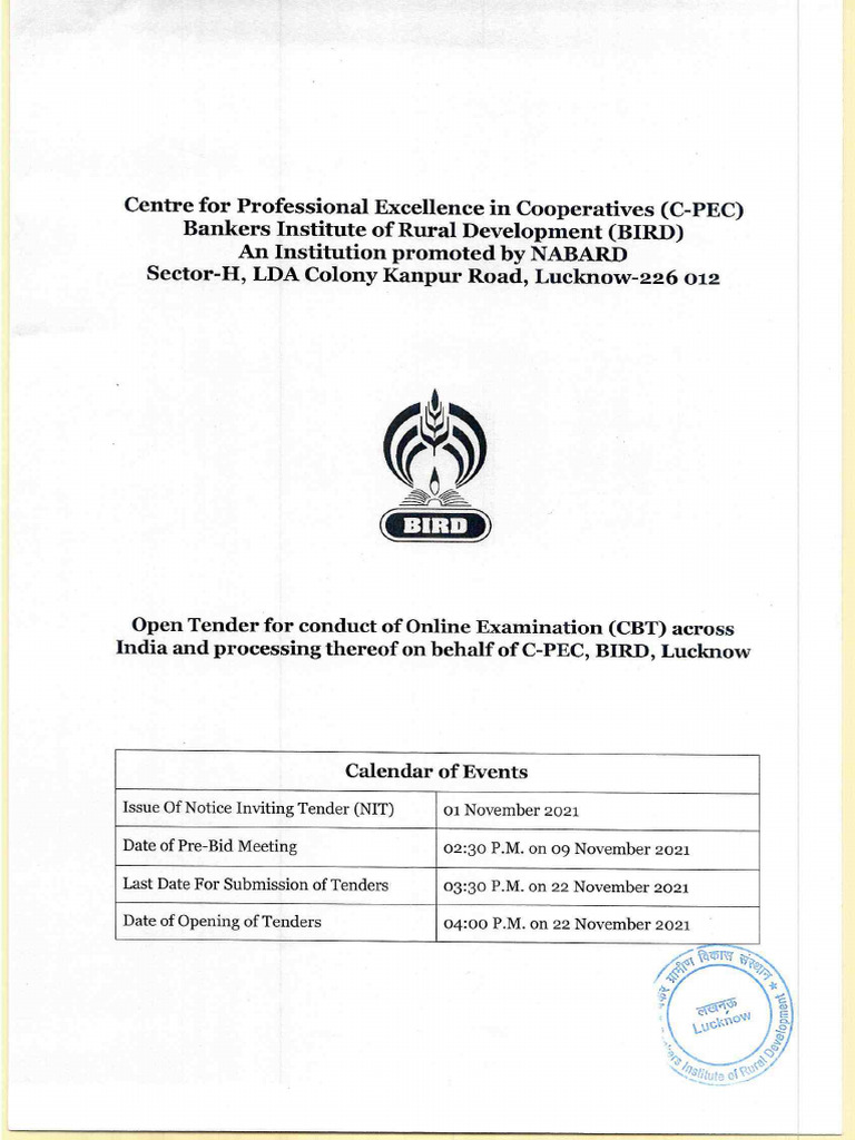 Open Tender Exam - CPEC | PDF