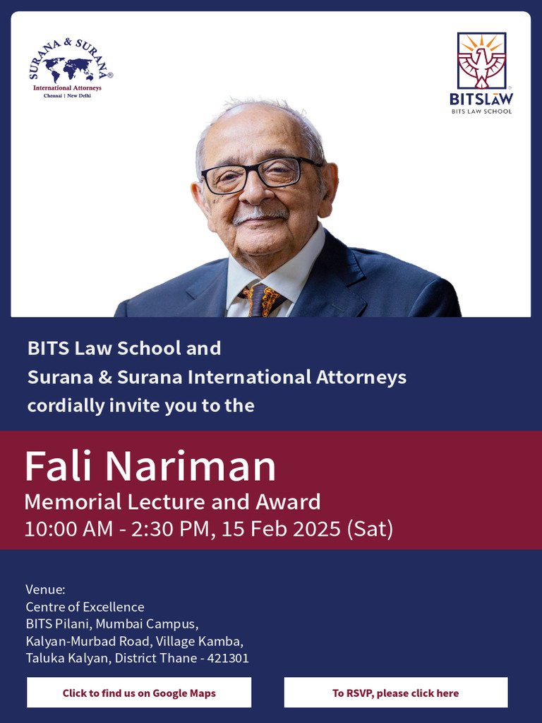 Fali Nariman Memorial Lecture and Award | PDF | Justice | Crime & Violence