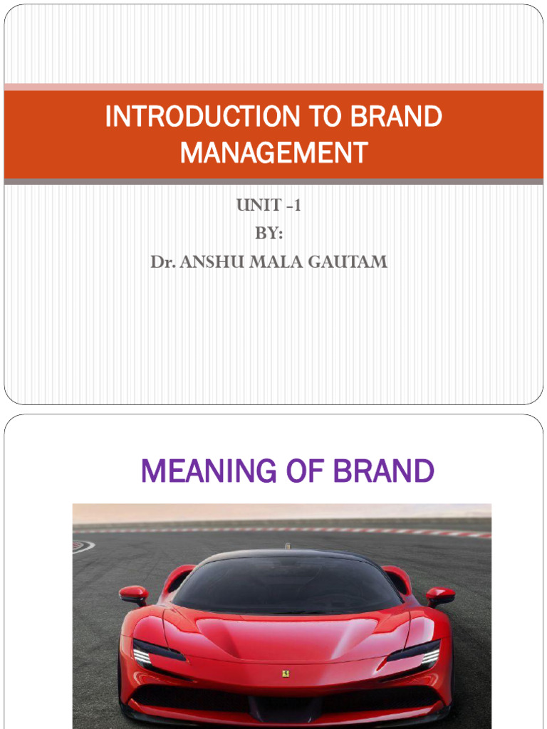 Introduction to Brand Management Basics | PDF | Brand | Marketing