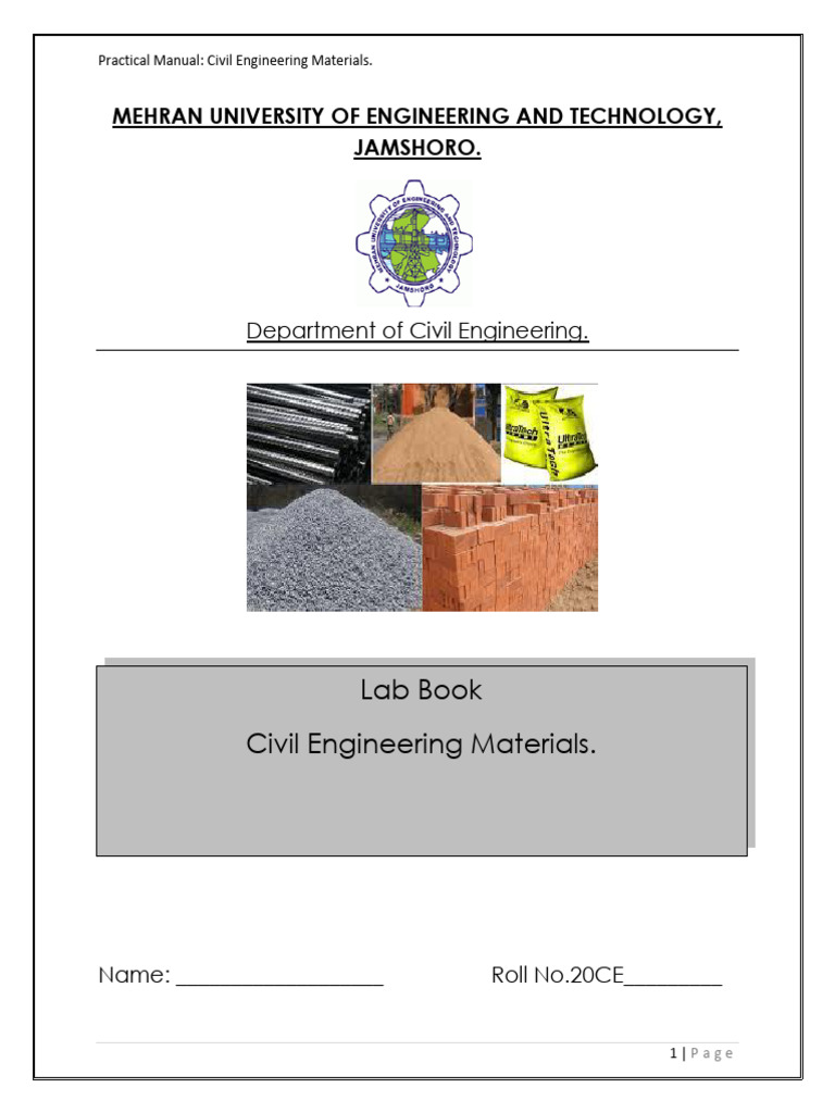 Civil Engineering Materials Lab Manual | PDF | Strength Of Materials ...