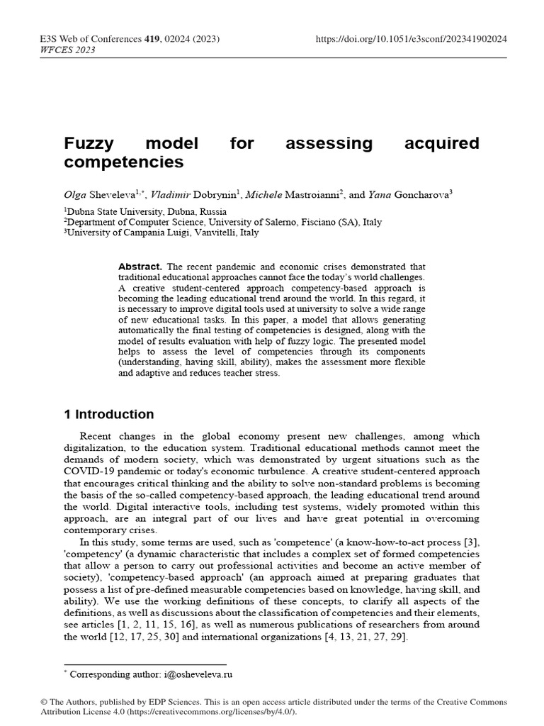 Fuzzy Model for Assessing Acquired | PDF | Fuzzy Logic | Statistical Inference