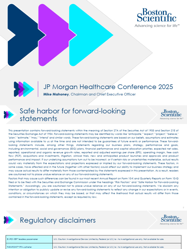 BostonScientific 2025JP Morgan HC-波科 | PDF | Goodwill (Accounting) | Medical Specialties