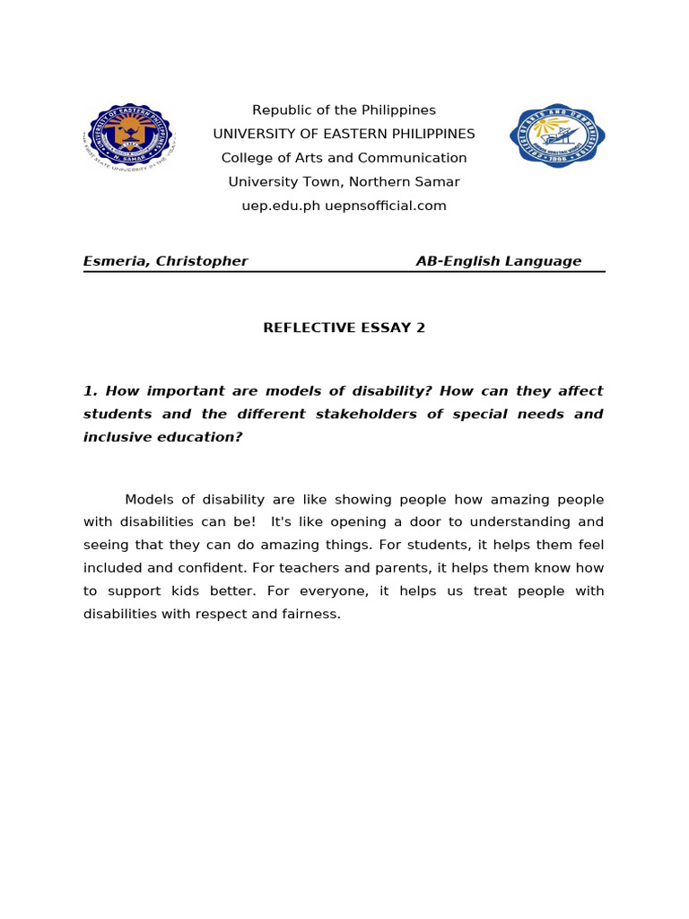 RF2 - Esmeria, Christopher | PDF | Disability | Special Education