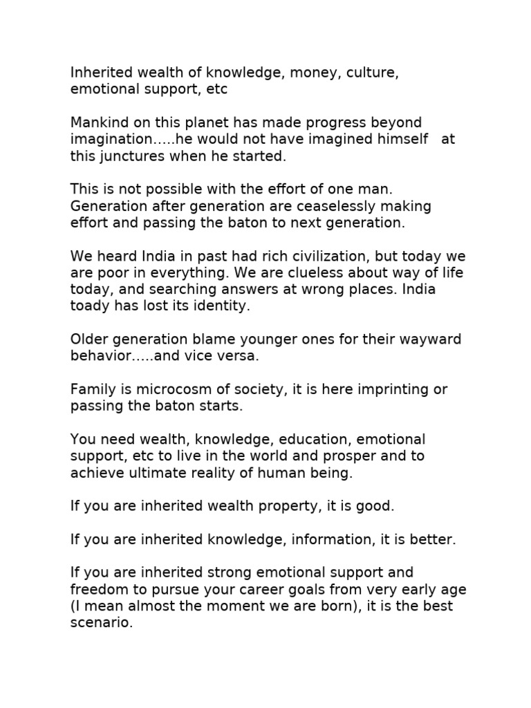 Inherited wealth of knowledge | PDF