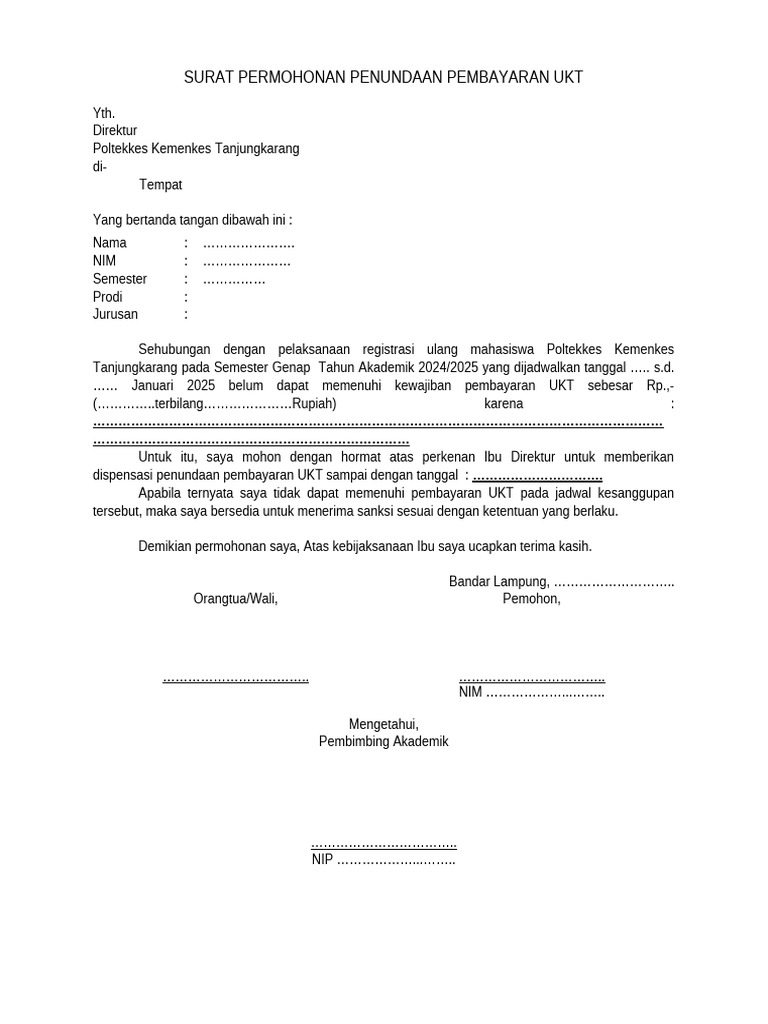 Form Tunda Bayar | PDF