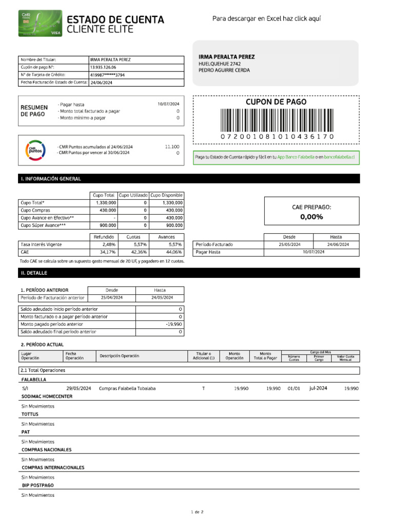 Boleta Falabella | PDF