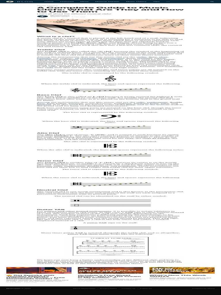 A Complete Guide To Music Clefs - Musicnotes Now | PDF | Clef | Musical ...