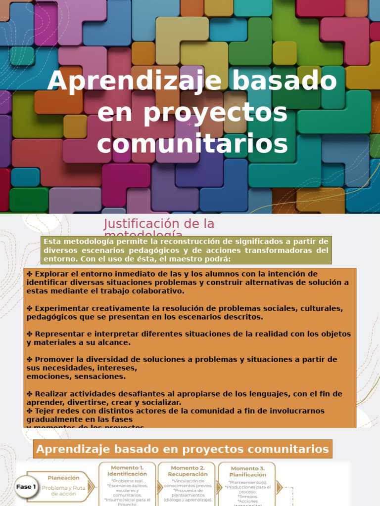 Aprendizaje Basado en Proyectos Comunitarios | PDF | Aprendizaje en base a proyectos | Aprendizaje