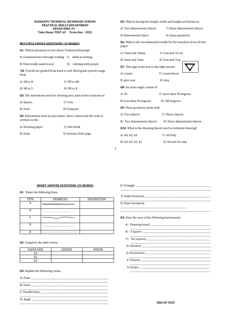 TEST | PDF | Classical Geometry | Euclid